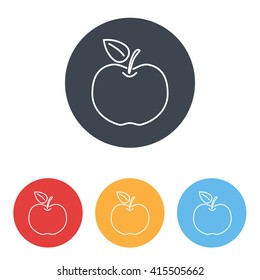Simple Apple Icon Outline Silhouette Set 库存矢量图（免版税）1189940560 ...