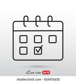 Line Icon Calendar Stock Vector (Royalty Free) 534312631