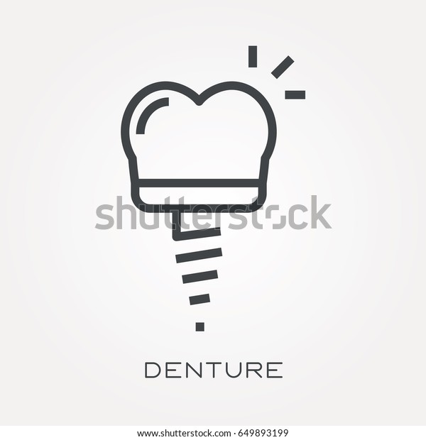 Line Icon Denture Stock Vector (Royalty Free) 649893199 | Shutterstock