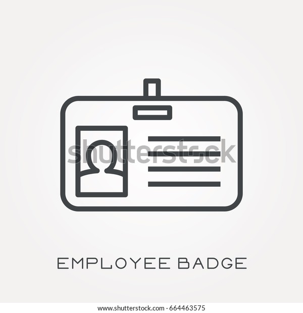 Line Icon Employee Badge Stock Vector (Royalty Free) 664463575 ...