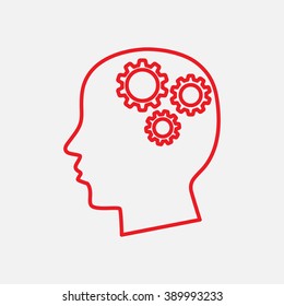 Line Icon Gear Head Stock Vector (Royalty Free) 389993233 | Shutterstock