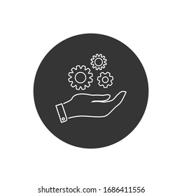 Line Icon Hand Gear Vector Illustration Stock Vector (Royalty Free ...