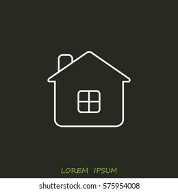 Line Icon House Stock Vector (Royalty Free) 646559989
