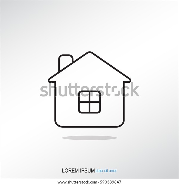 Line Icon House Stock Vector (Royalty Free) 590389847 | Shutterstock