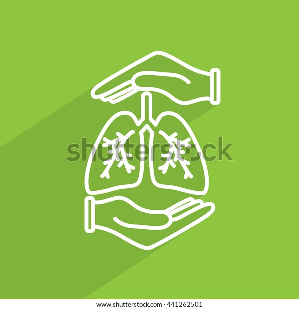 Line Icon Lungs Protection Stock Vector (Royalty Free) 441262501 ...