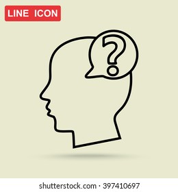 Vektor Stok Eq Emotional Question Sillhouette Human Brain (Tanpa ...