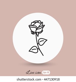 Line Icon Rose Stock Vector (Royalty Free) 447130918 | Shutterstock