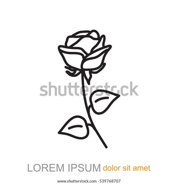 Line Icon Rose Stock Vector (Royalty Free) 539768707 | Shutterstock