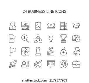 Line Icon Set Business Pack Vector Stock Vector (Royalty Free ...