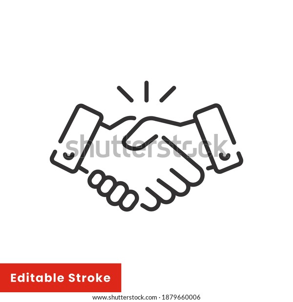 Line Icon Style Commitment Meeting Agreement Stock Vector (Royalty Free ...