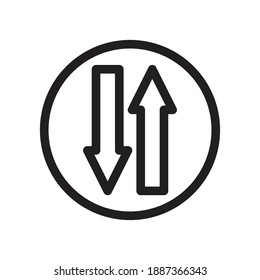 Line Icon Symbol Two Way Road Stock Vector (Royalty Free) 1887366343 ...