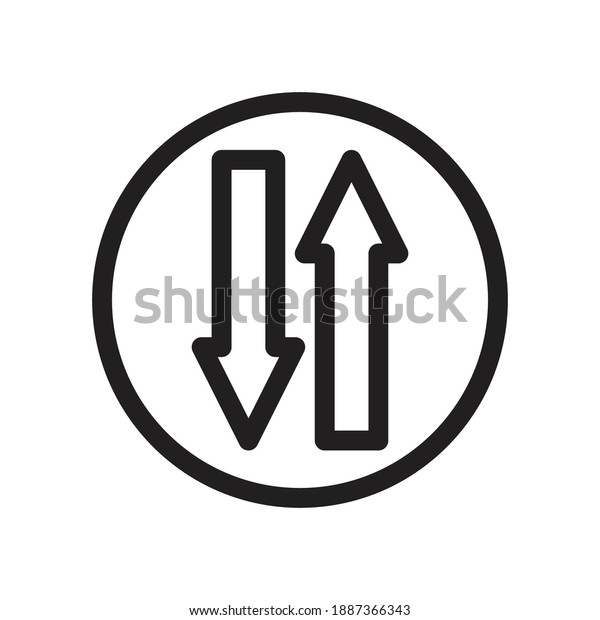 Line Icon Symbol Two Way Road Stock Vector (Royalty Free) 1887366343 ...