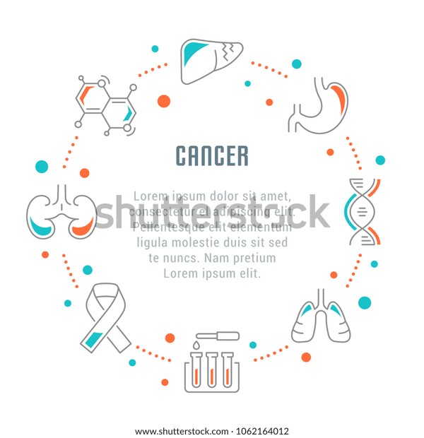 Line Illustration Cancer Concept Web Banners Stock Vector (Royalty Free ...