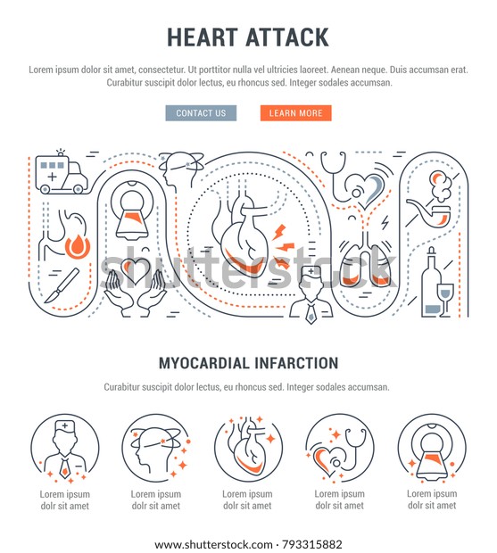 Line Illustration Heart Attack Concept Web: เวกเตอร์สต็อก (ปลอดค่า ...