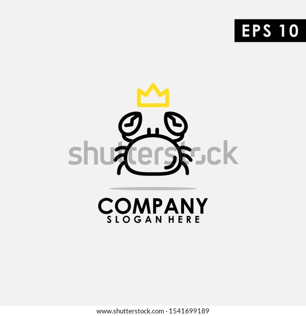 Line King Crab Logo Design Vector Stock Vector (Royalty Free ...