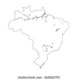 Line Map Brazil Stock Vector (Royalty Free) 263026793 | Shutterstock