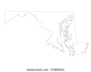 Line Map State Maryland Stock Vector (Royalty Free) 274892051 ...