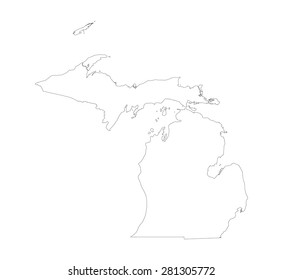 Line Map State Michigan Stock Vector (Royalty Free) 281305772 ...