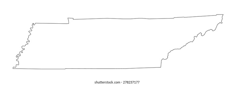 Line Map State Tennessee Stock Vector (Royalty Free) 278237177 ...
