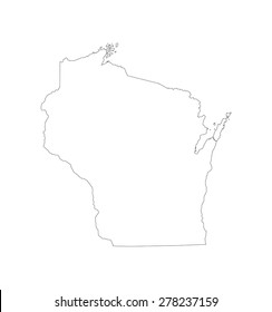 Blue Abstract Outline Wisconsin Map Stock Vector (Royalty Free ...