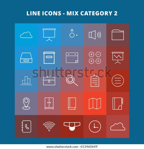 Line Mix Icons Stock Vector (Royalty Free) 653460649 | Shutterstock