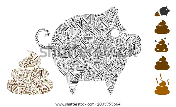 Line Mosaic Pig Shit Icon Organized Stock Vector (Royalty Free) 2003953664