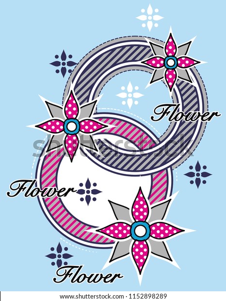 Line Patterned Two Rings Around Shapes Stok Vektör (Telifsiz) 1152898289