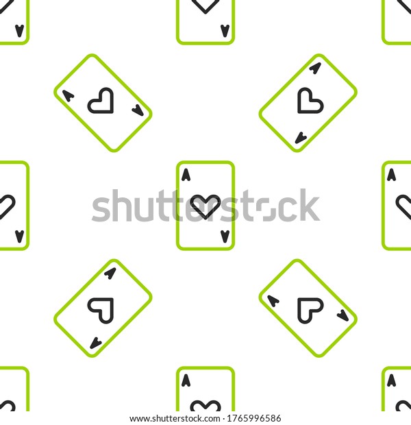Line Playing Card Heart Symbol Icon Stock Vector (Royalty Free ...