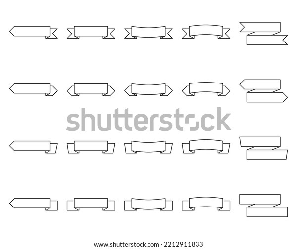 Line Ribbon Banner Design Elements Decoration Stock Vector (Royalty ...