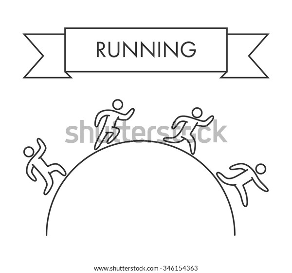 Line Running Logo Symbol Vector Sport Stock Vector (Royalty Free ...