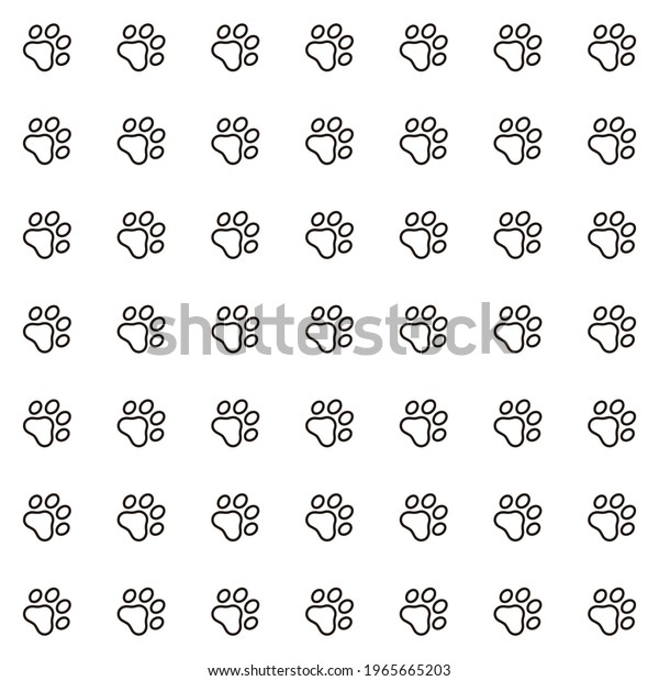 Line Seamless Pattern Footprints Cat Black Stock Vector (Royalty Free ...