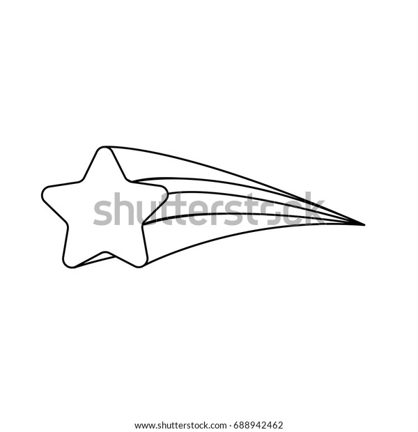 Line Shooting Star Shiny Sky Stock Vector (Royalty Free) 688942462 ...