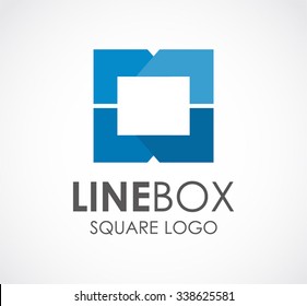 Line Square Box Abstract Vector Logo Stock Vector (Royalty Free ...