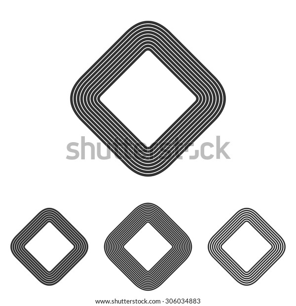 Line Square Logo Design Set Stock Vector (Royalty Free) 306034883 ...