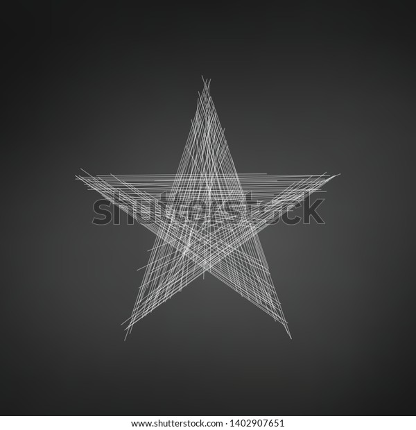 Line Star Icon Logo Hand Drawn Stock Vector (Royalty Free) 1402907651 ...
