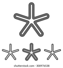 Line Star Logo Design Set Stock Vector (Royalty Free) 300976538 ...