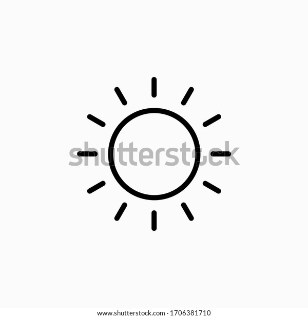 Line Sun Icon Brightness Intensity Setting Stock Vector (Royalty Free ...