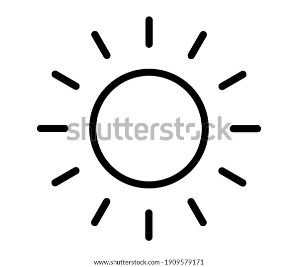 Line Sun Icon Brightness Intensity Setting Stock Vector (Royalty Free ...
