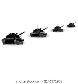 Military Invasion Tanks Parade Stick Figure Stock Vector (Royalty Free ...
