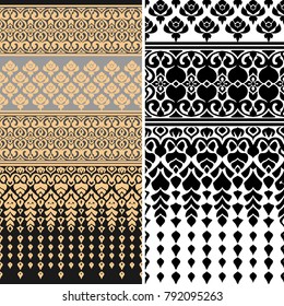 Line Thai Art Design Vector Illustration Stock Vector (Royalty Free ...