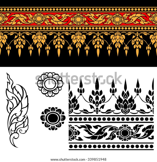Line Thai art stripe design , Vector illustration