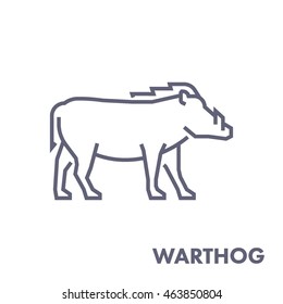 Line Vector Figure Warthog Vector Outline Stock Vector (Royalty Free ...