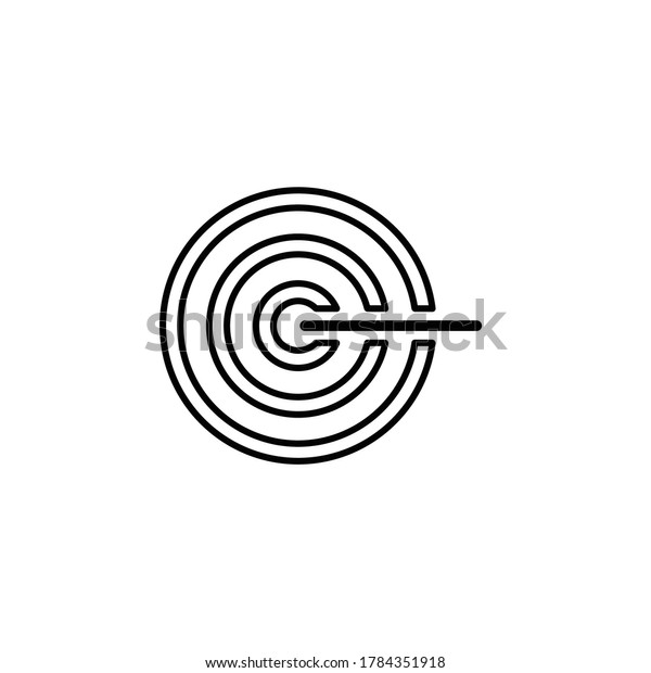 Line Vector Icon Target Bullseye Outline Stock Vector (Royalty Free ...