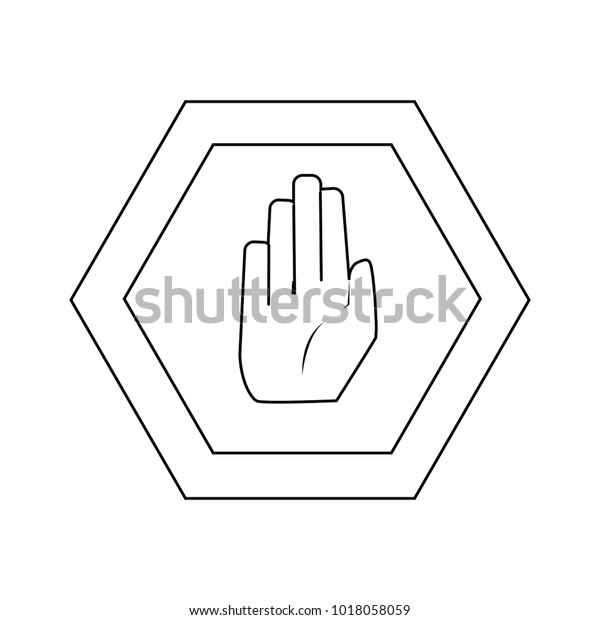 Line Warning Metal Notices Stop Sign Stock Vector (Royalty Free ...