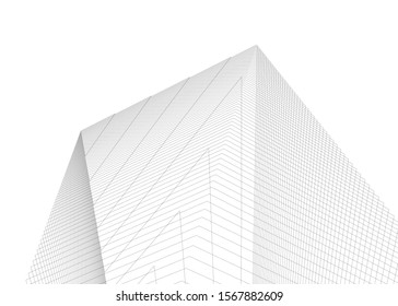 Linear 3d Architecture Geometric Background Stock Vector (Royalty Free ...