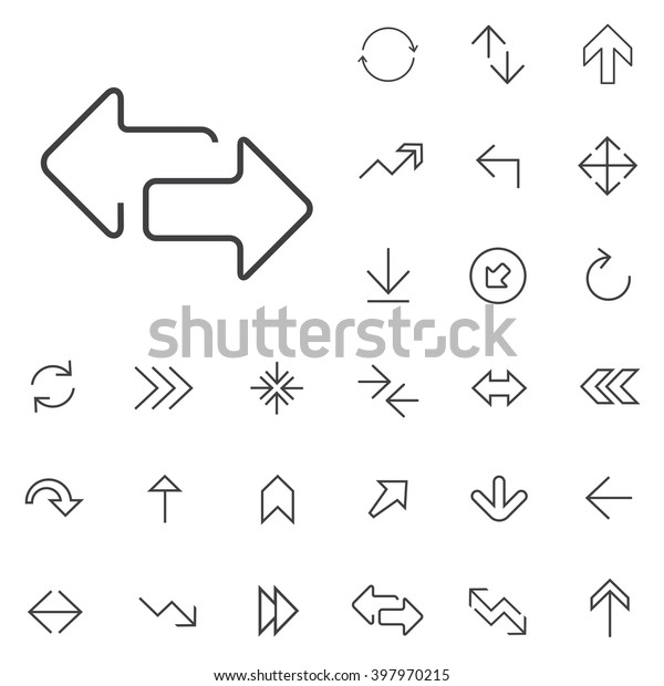 Linear Arrow Icons Set Universal Arrow Stock Vector (Royalty Free ...