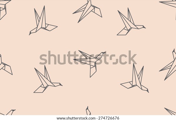 Linear Birds Origami Pattern Ornament Stock Vector (Royalty Free) 274726676