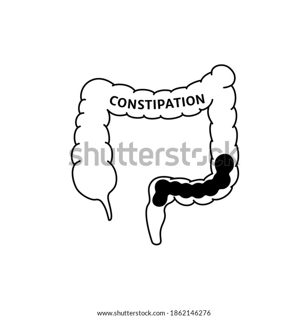 Linear Black Constipation Sign Medicine Concept Stock Vector (Royalty ...