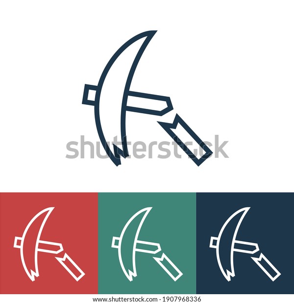 Linear Broken Pickaxe Vector Icon Stock Vector (Royalty Free ...