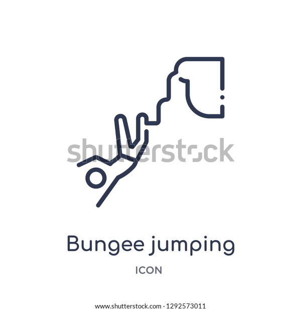Linear bungee jumping icon from Free time outline collection. Thin line ...